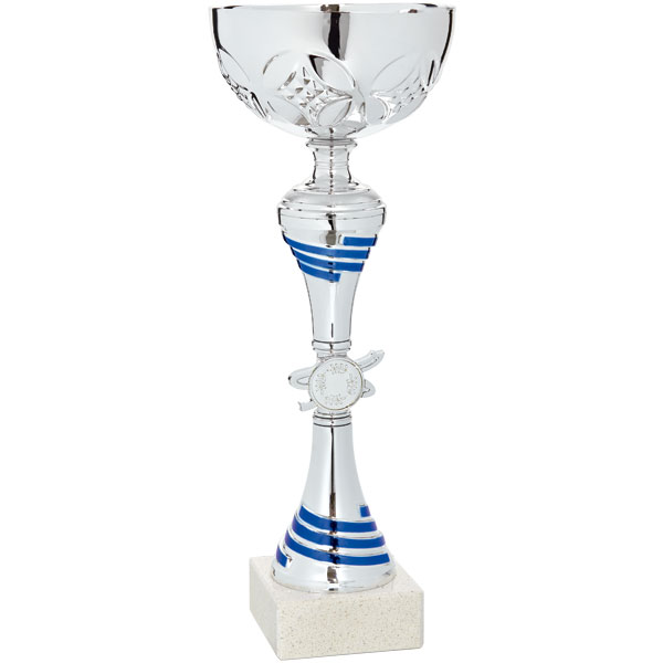 Copa deporte metálica azul